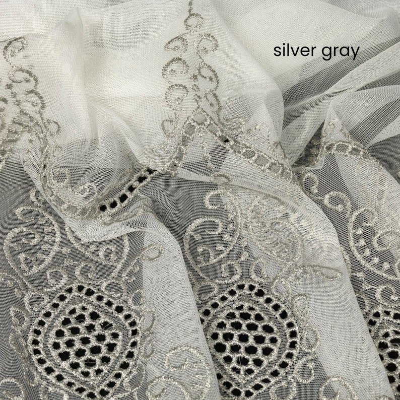 Custom Size Luxury Lace Embroidered Sheer Curtains for Living Room ...