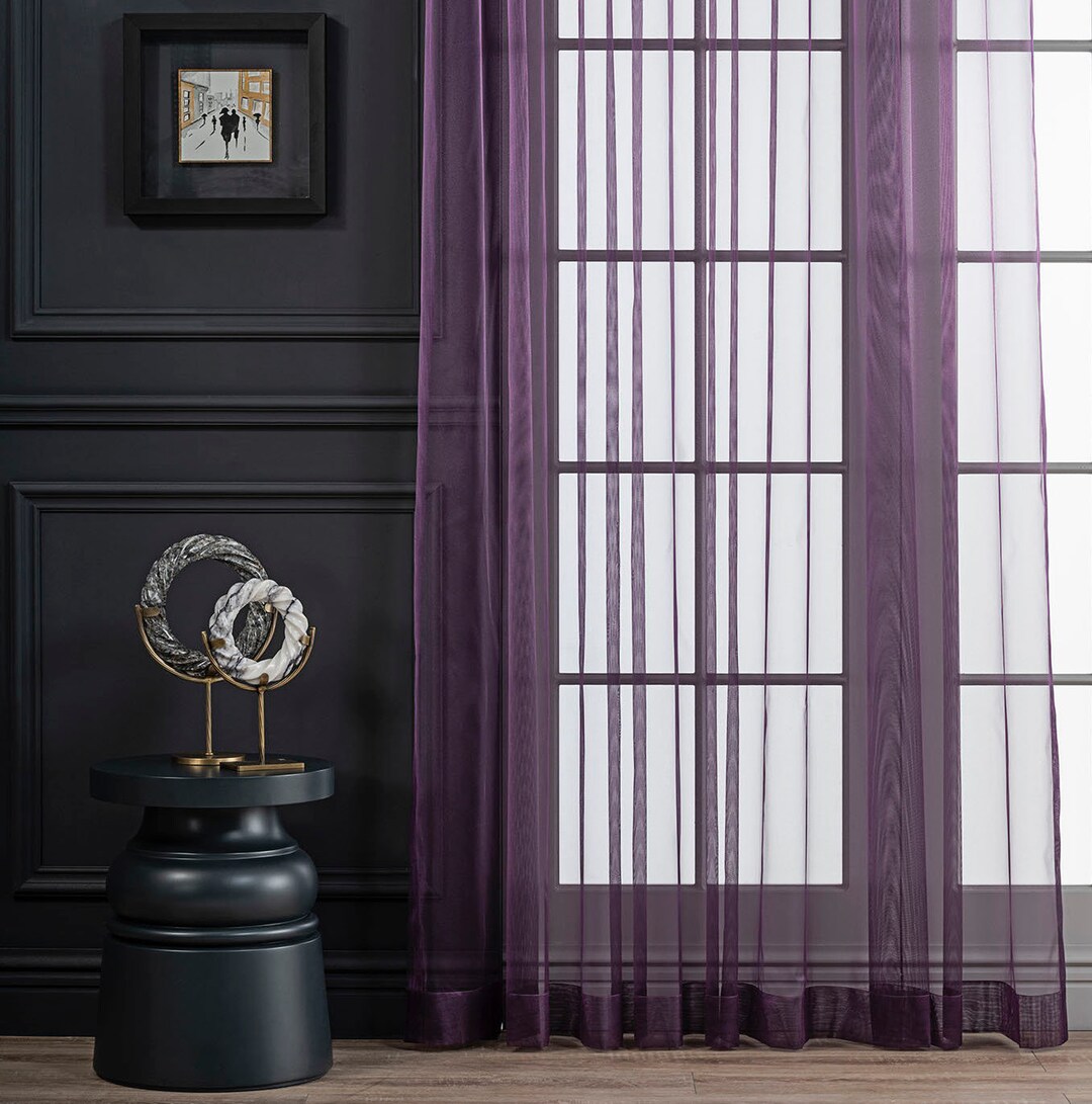 Custom Size Bright Sheer Living Room Curtains With 12 Color Options ...