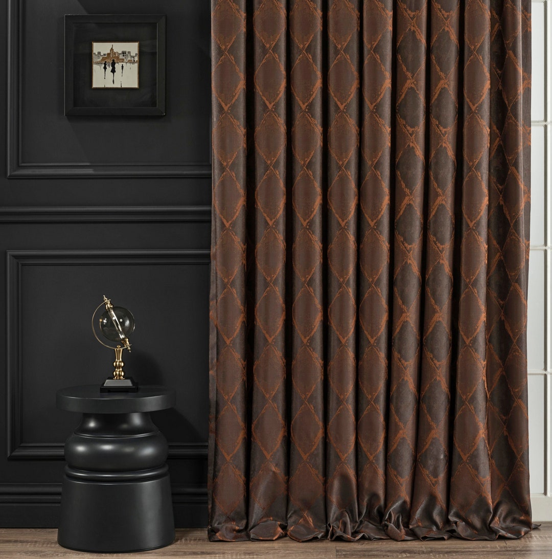 Patterned Custom Panel Curtains for Window, Pleated Decorative Bedroom ...