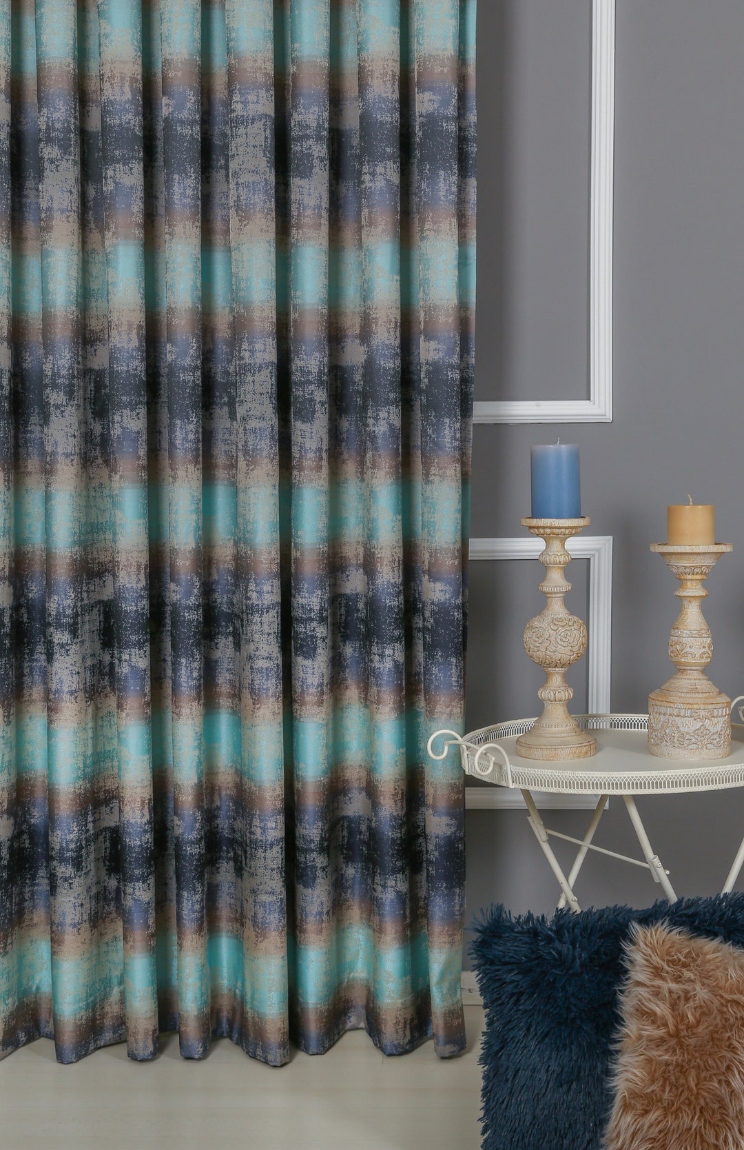 Multi Colored Patterned Luxury Home Decor Window Curtain Panel, Long ...