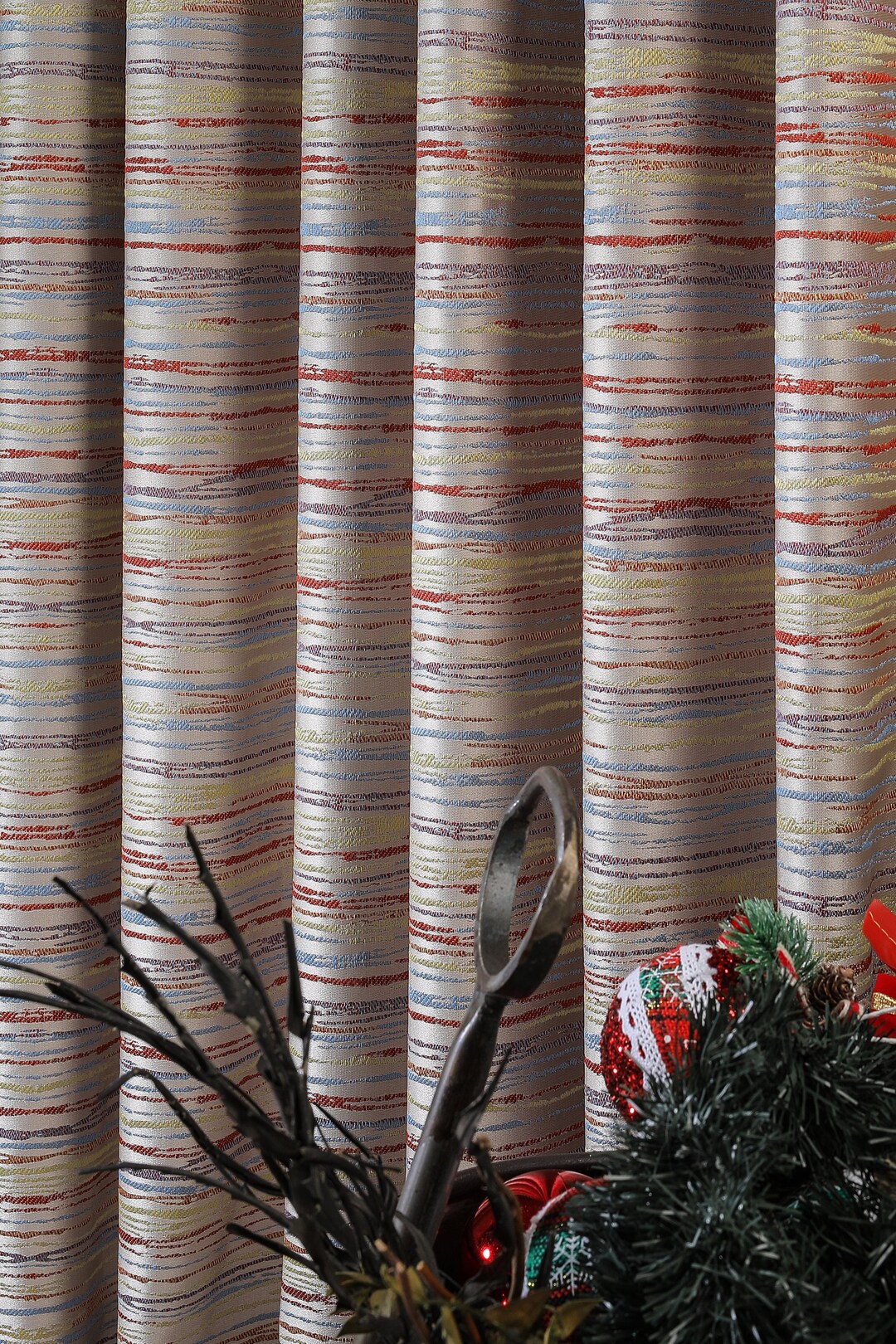 Custom Size Multi Colored Stripe Curtains, Contemporary Drapery Panels ...