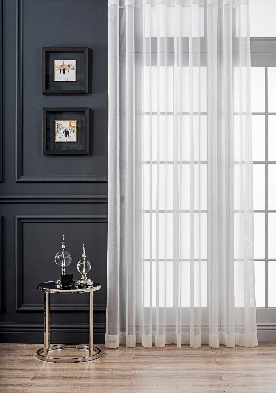 White Gray Beige Natural Sheer Tulle Home Decor Curtain, Custom Size ...