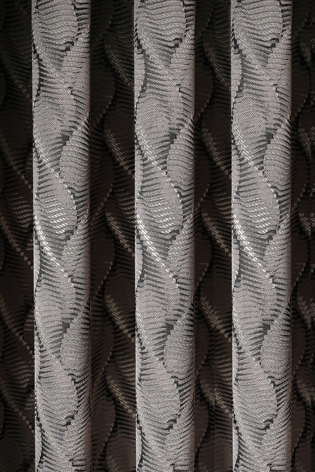 Custom Size Luxury Geometric Pattern Curtains, Gray Blue Cream Bronze ...