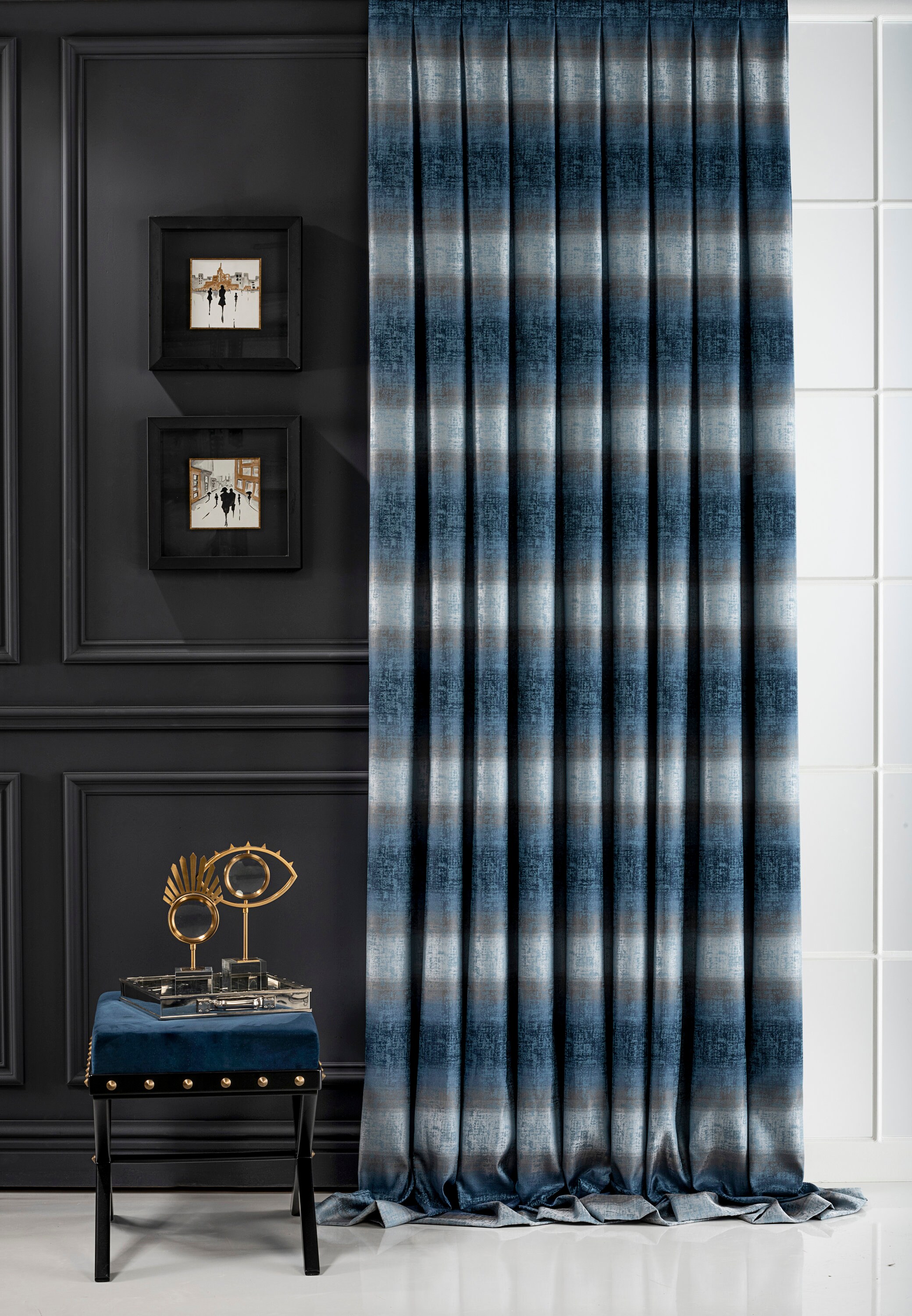 Multi Colored Striped Living Room Curtains, Modern Design Drapery ...