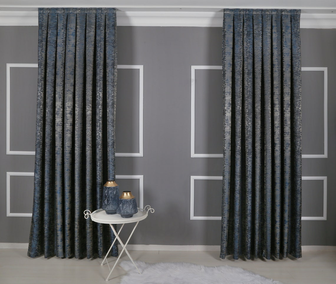 Home Decor Curtains Color Options Blue Velvet Curtain Room - Etsy