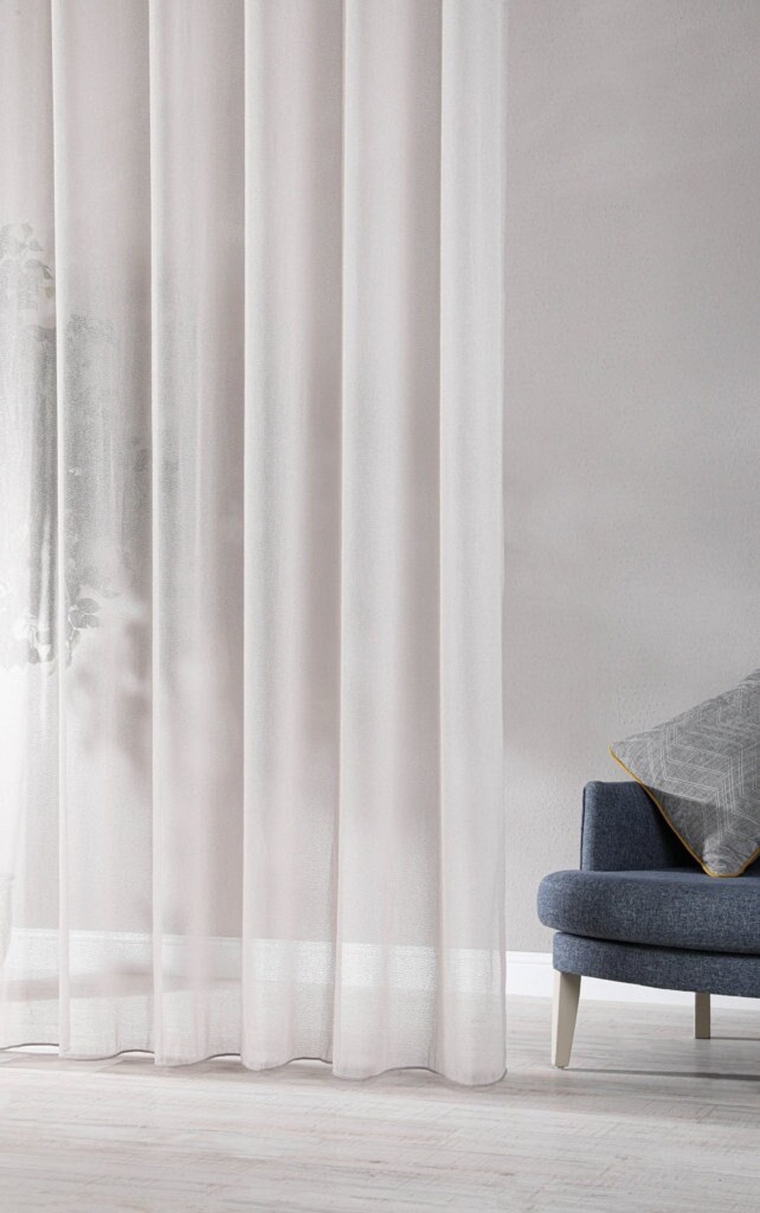 Custom Plain Natural Soft Sheer Curtains, Color Options, Luxury ...