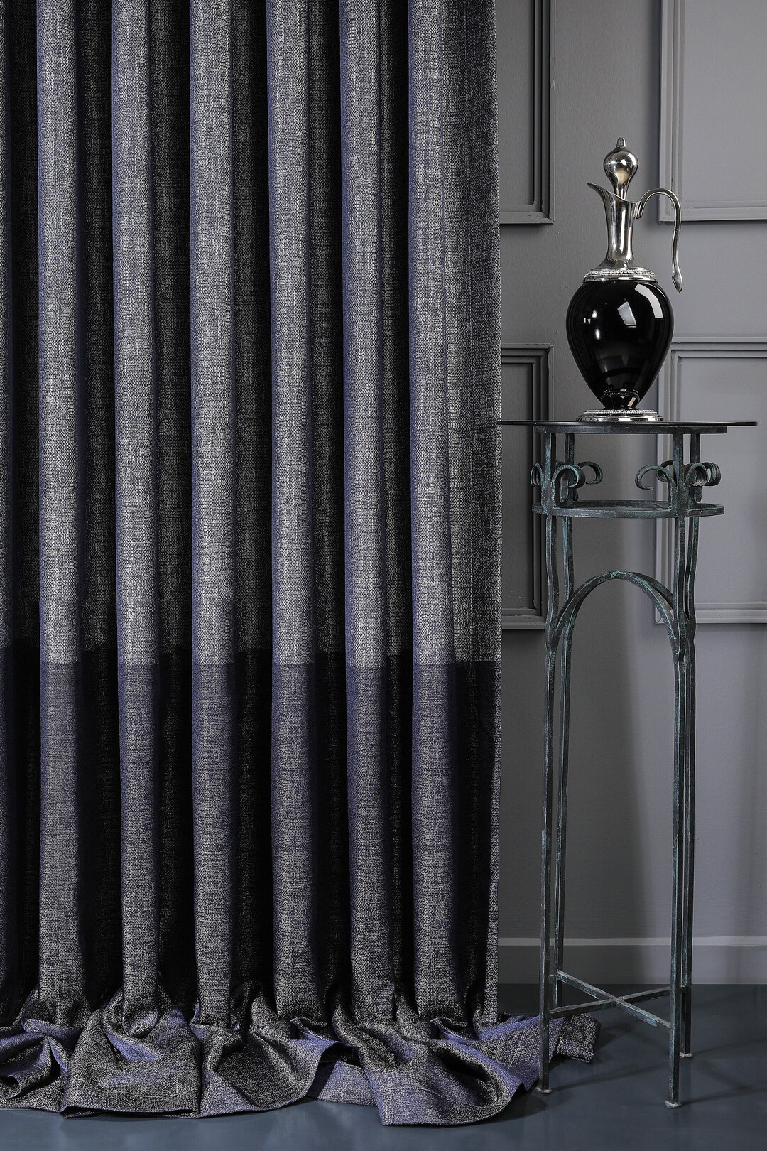 Custom Color Block Made to Measure Curtains, Gold Blue Gray Red Color ...