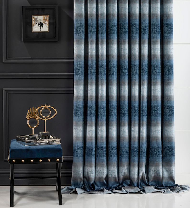 Multi Colored Striped Living Room Curtains, Modern Design Drapery ...