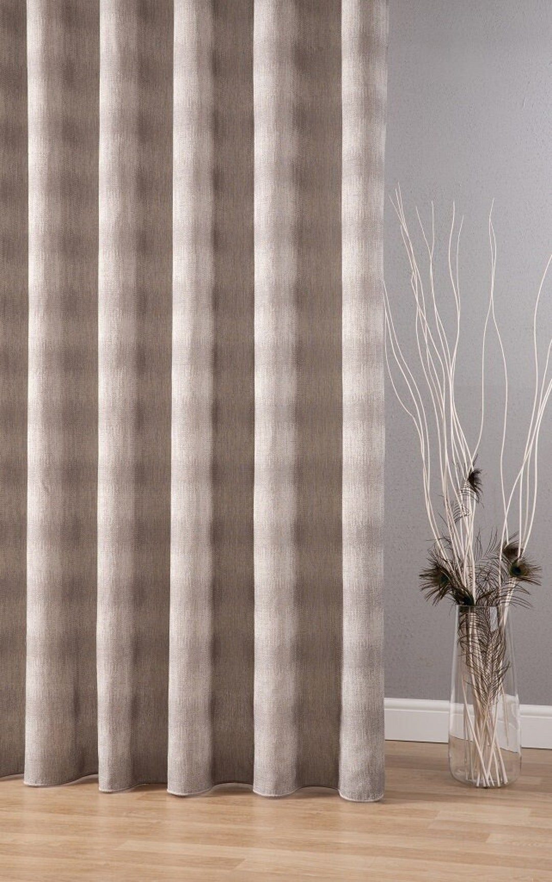 Custom Jacquard Bright Home Decor Curtains, Minimalist Natural Drapes ...