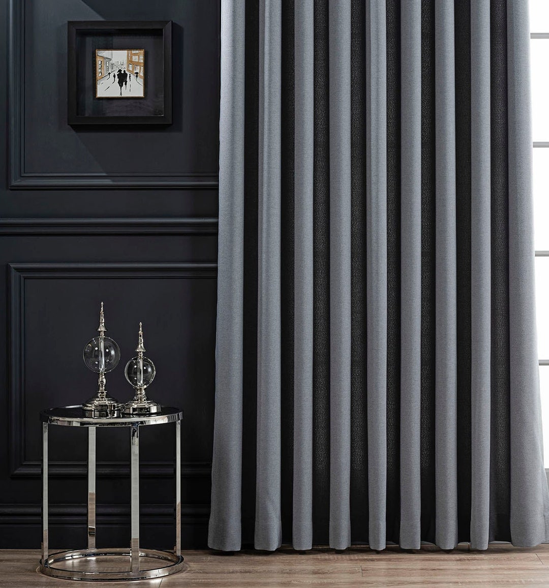 Natural Chenille Rod Pocket Eyelet Pencil Pleat Drape Curtains for ...