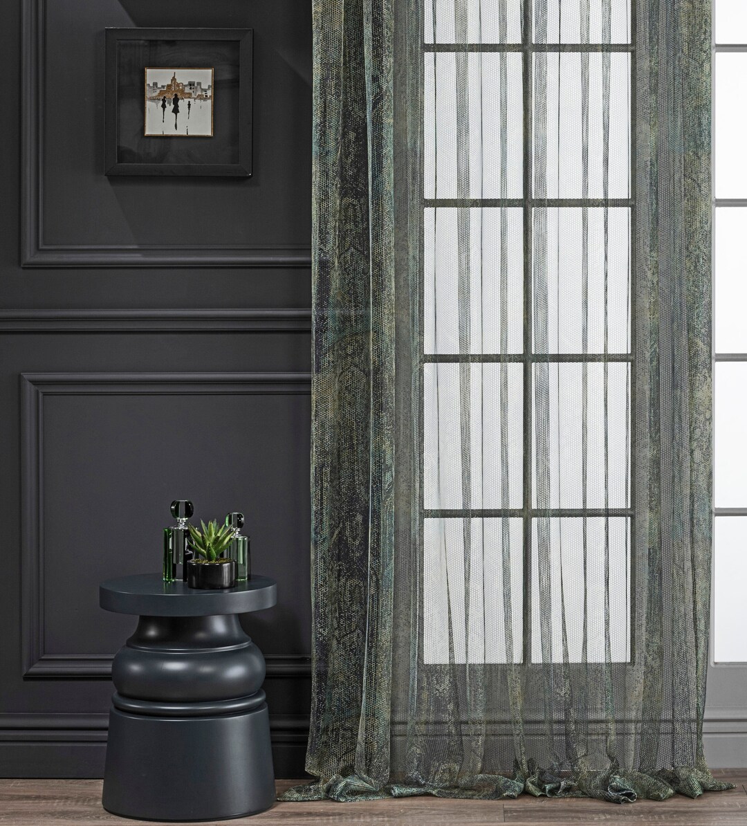 Custom Size Luxury Colorful Bright Semi Sheer Mesh Curtain for Living ...