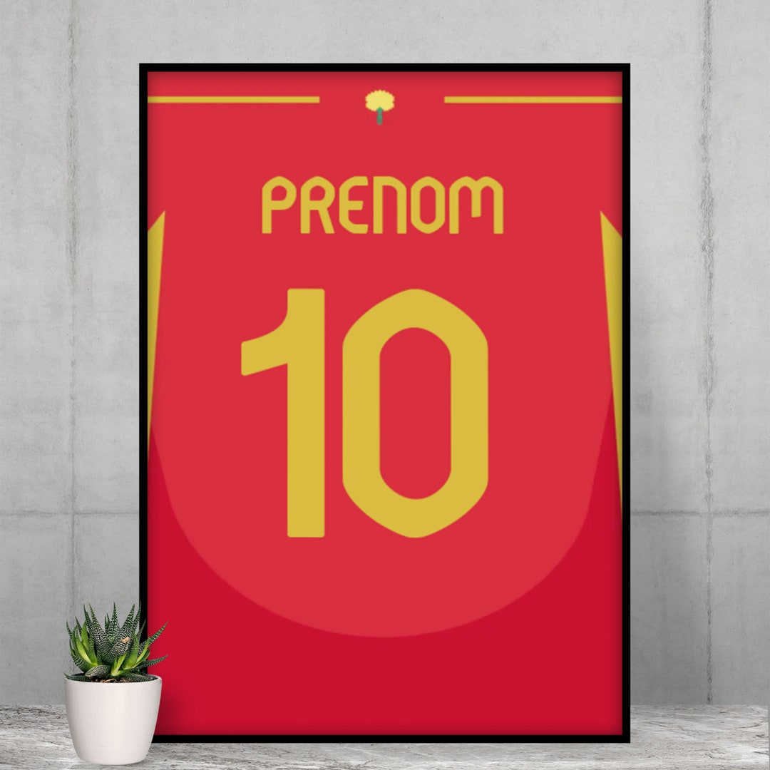 Personalized Spain Football Shirt Poster - Spain Team - Gift Idea for a ...