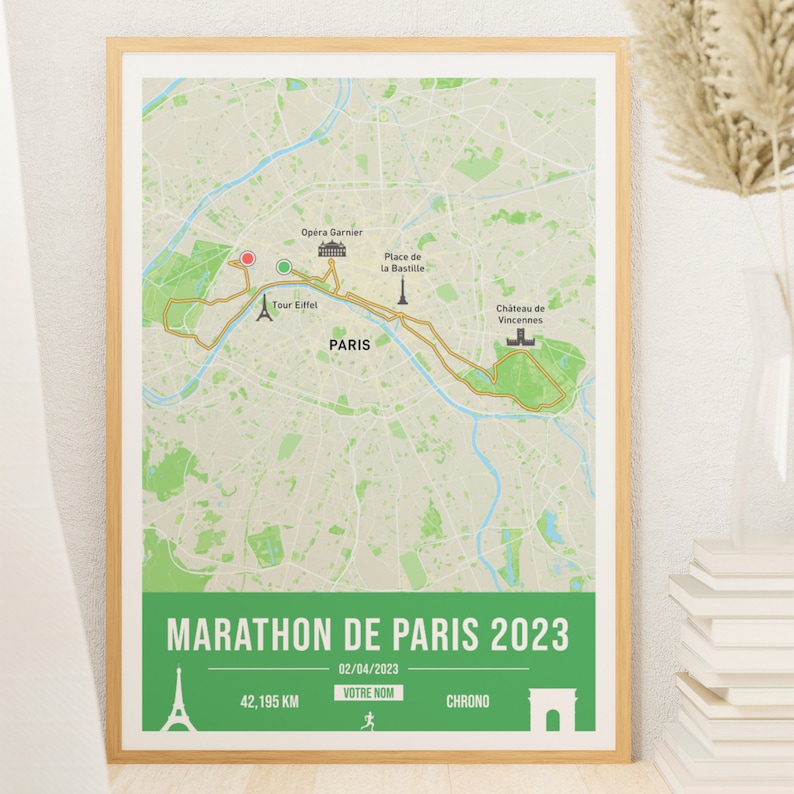 Affiche marathon de Paris 2023 personnalisable Poster à personnaliser ...