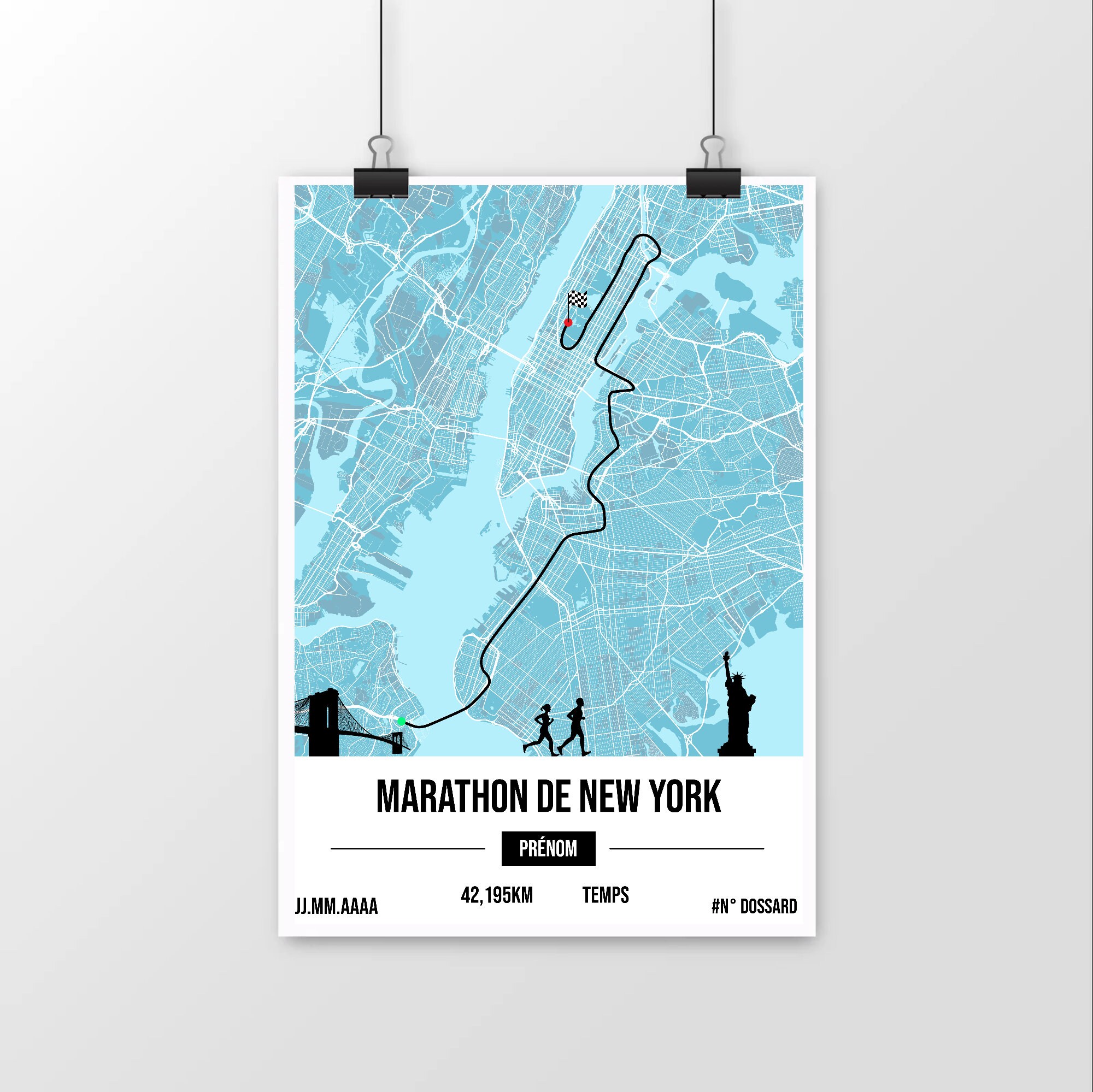 Customizable New York Marathon Poster Personalized Running - Etsy