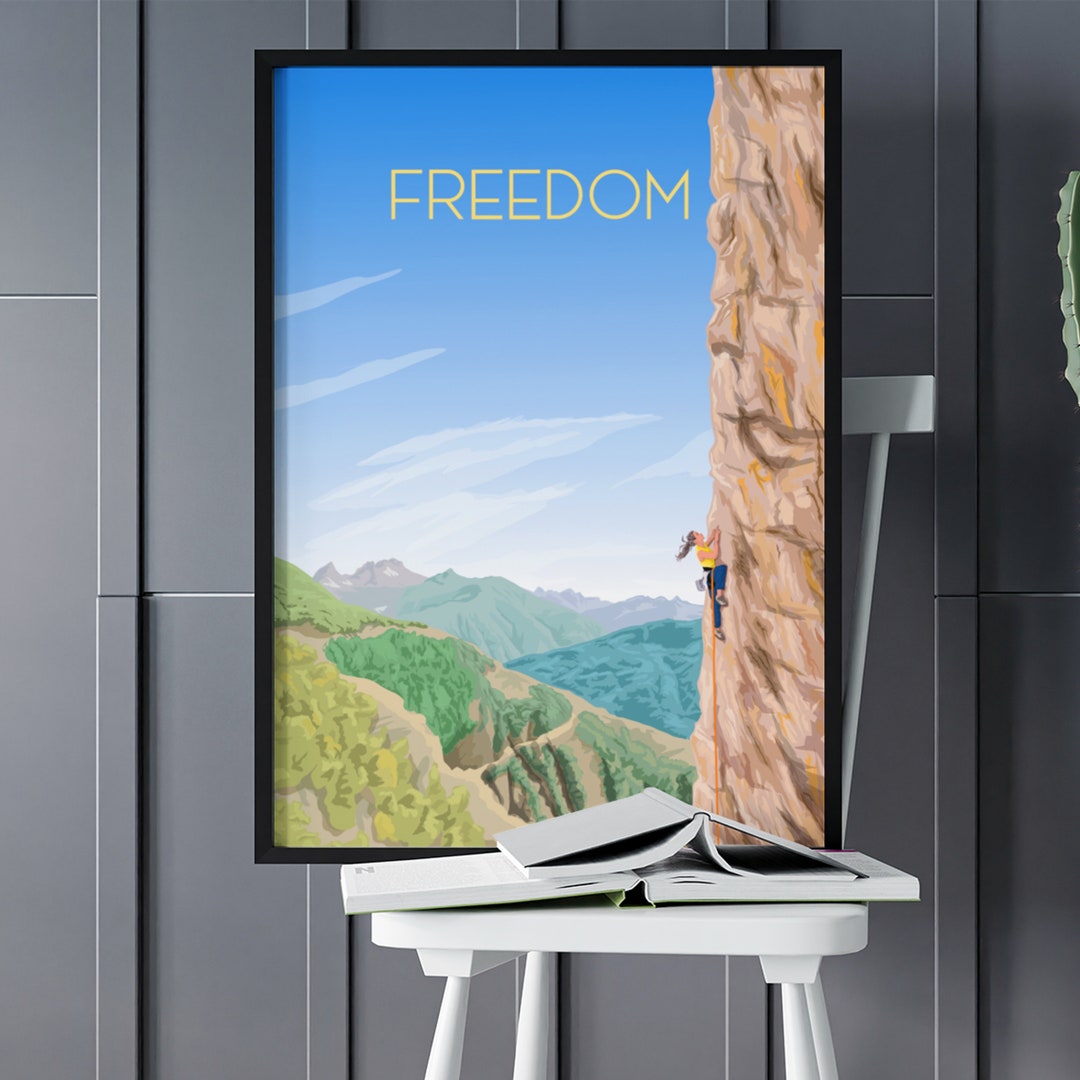 Freedom Climbing Poster - Etsy