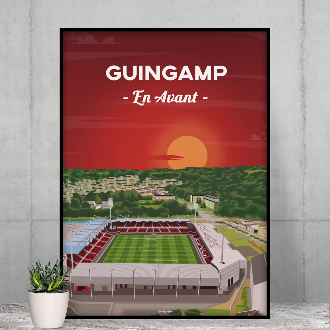 EA Guingamp Football Poster - Poster of the Roudourou Stadium Seen From ...