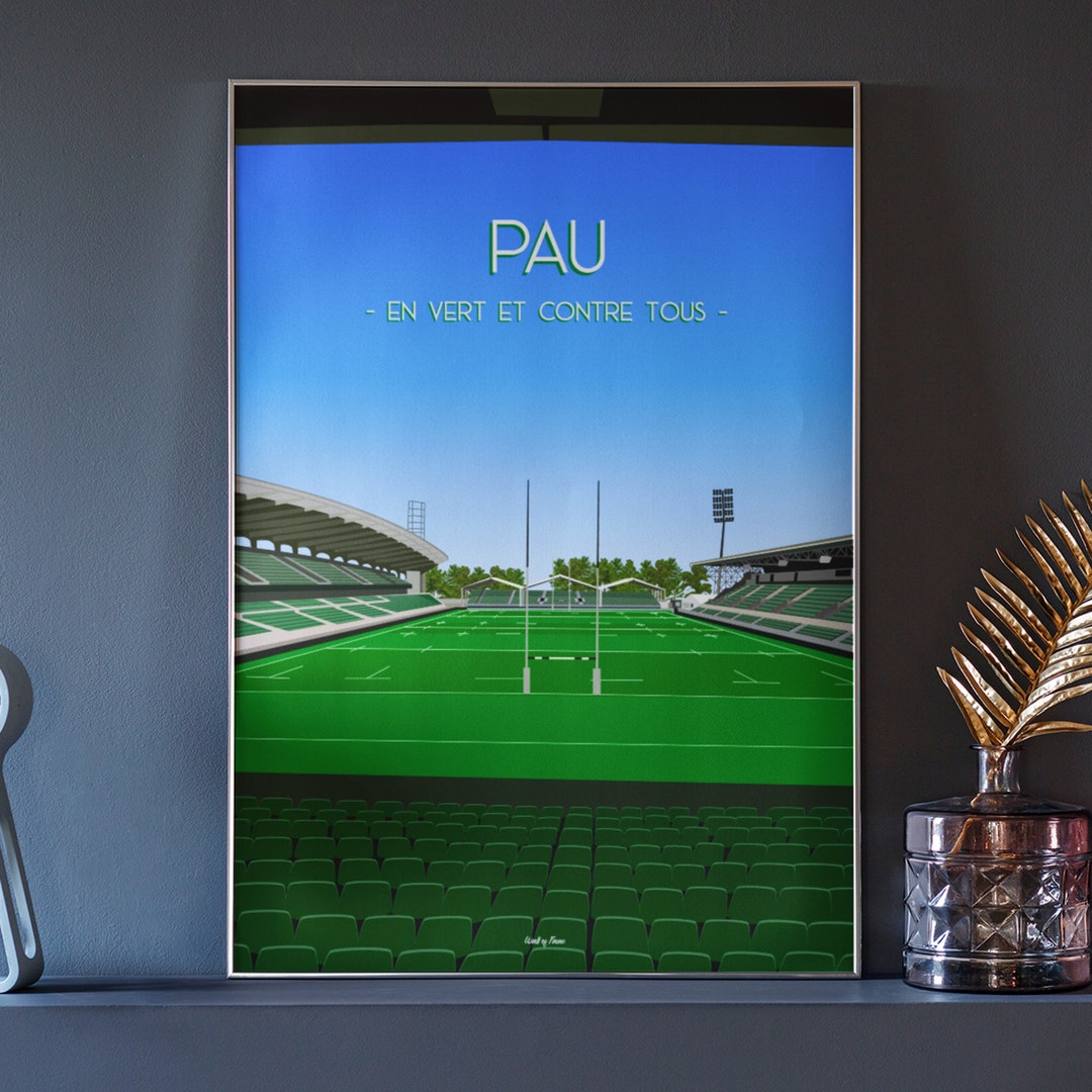 Poster Pau Rugby Stade Du Hameau Section Paloise in Green - Etsy
