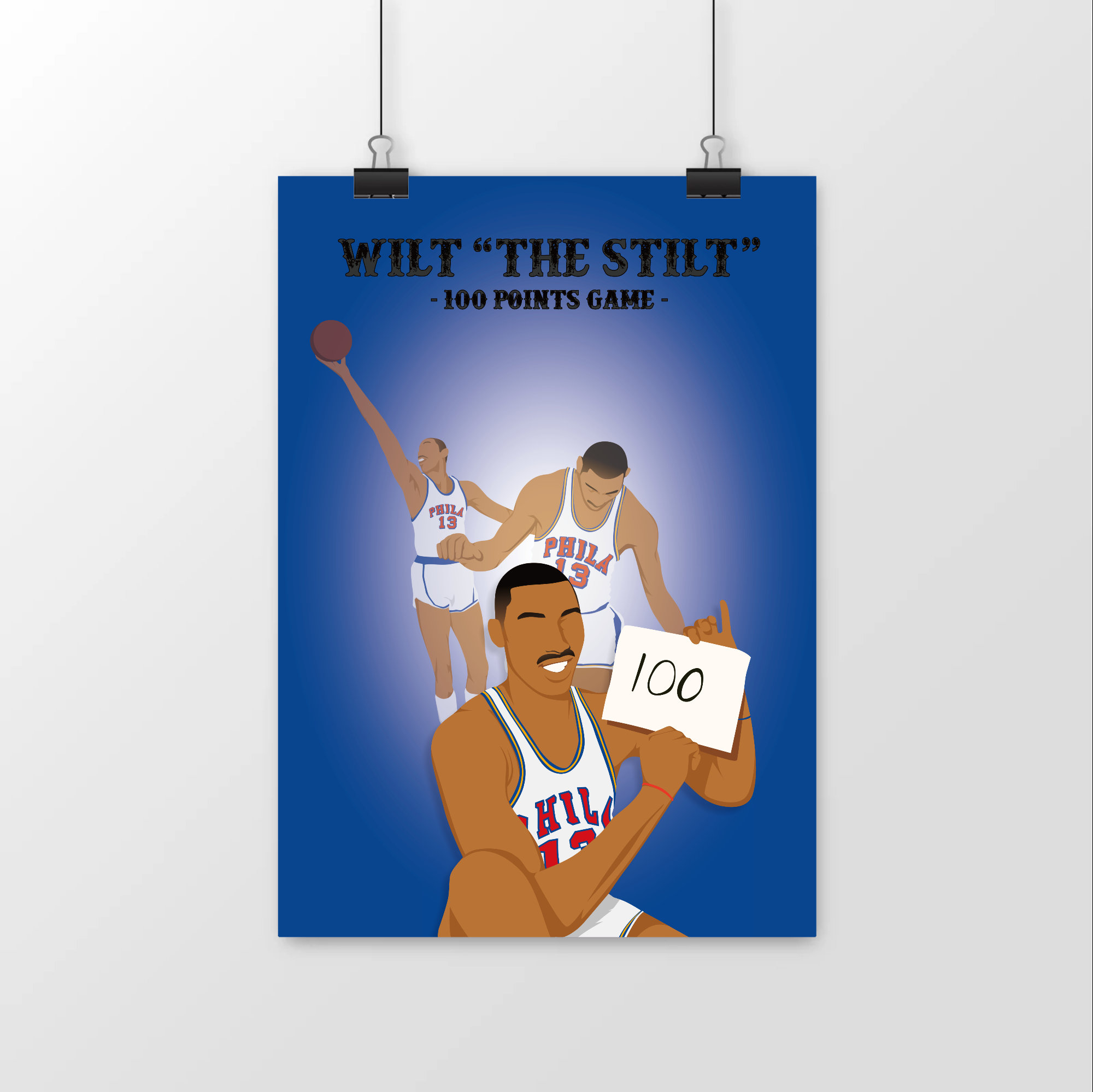 Wilt Chamberlain wilt the Stilt Poster 100 Point Basketball Man of the ...