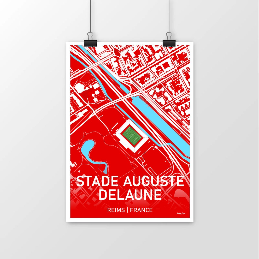 Reims Stadium Poster Aerial View of the Auguste Delaune Stadium and the ...