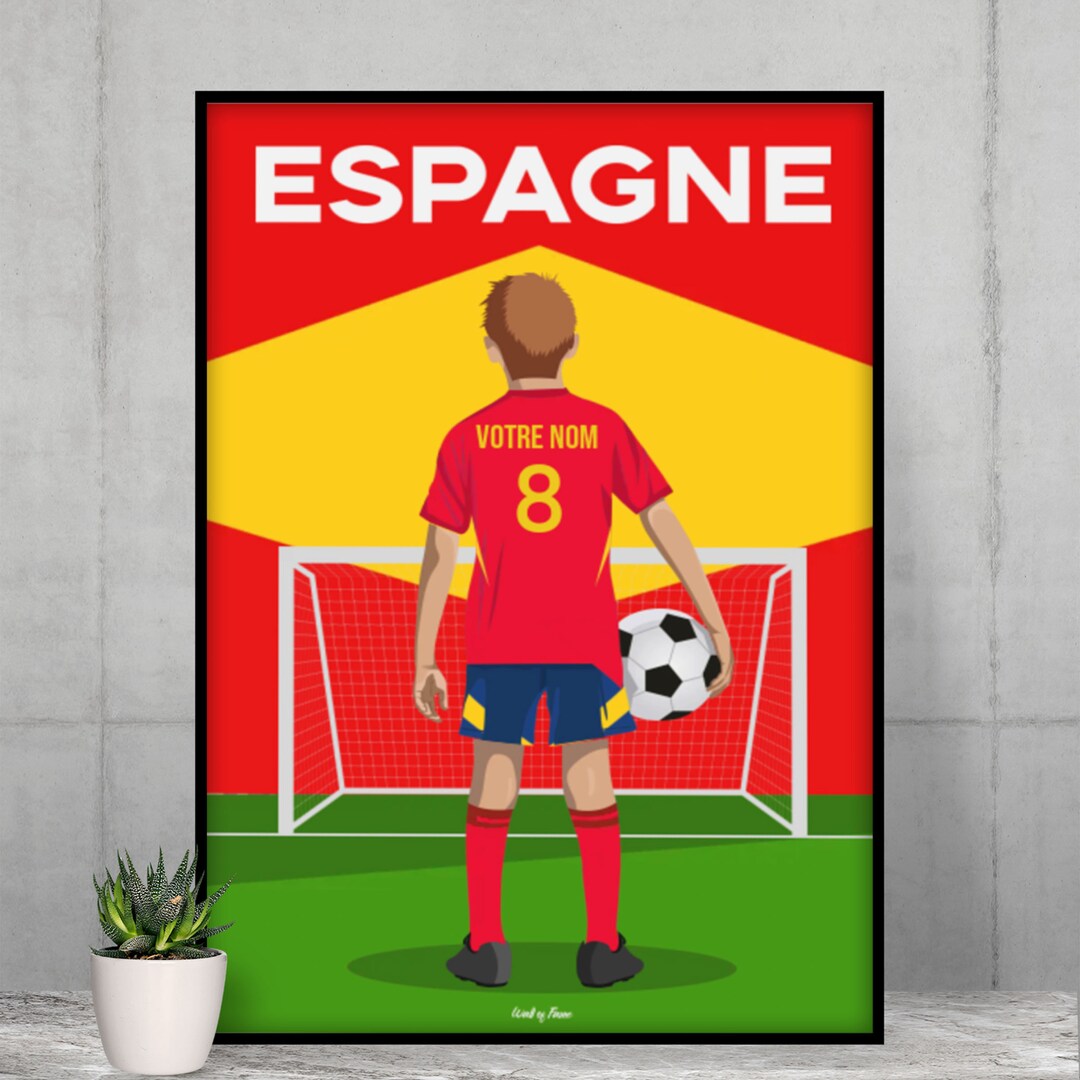 Personalized Spain Football Poster Spain Football Team Gift Idea for ...