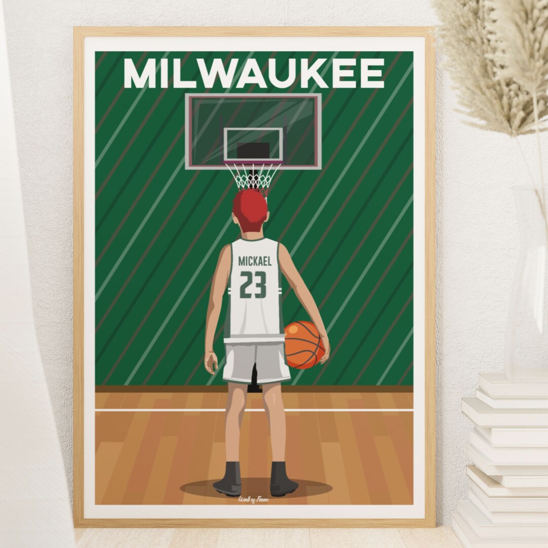 Personalized Milwaukee Basketball Poster - Milwaukee Bucks - Gift Idea ...