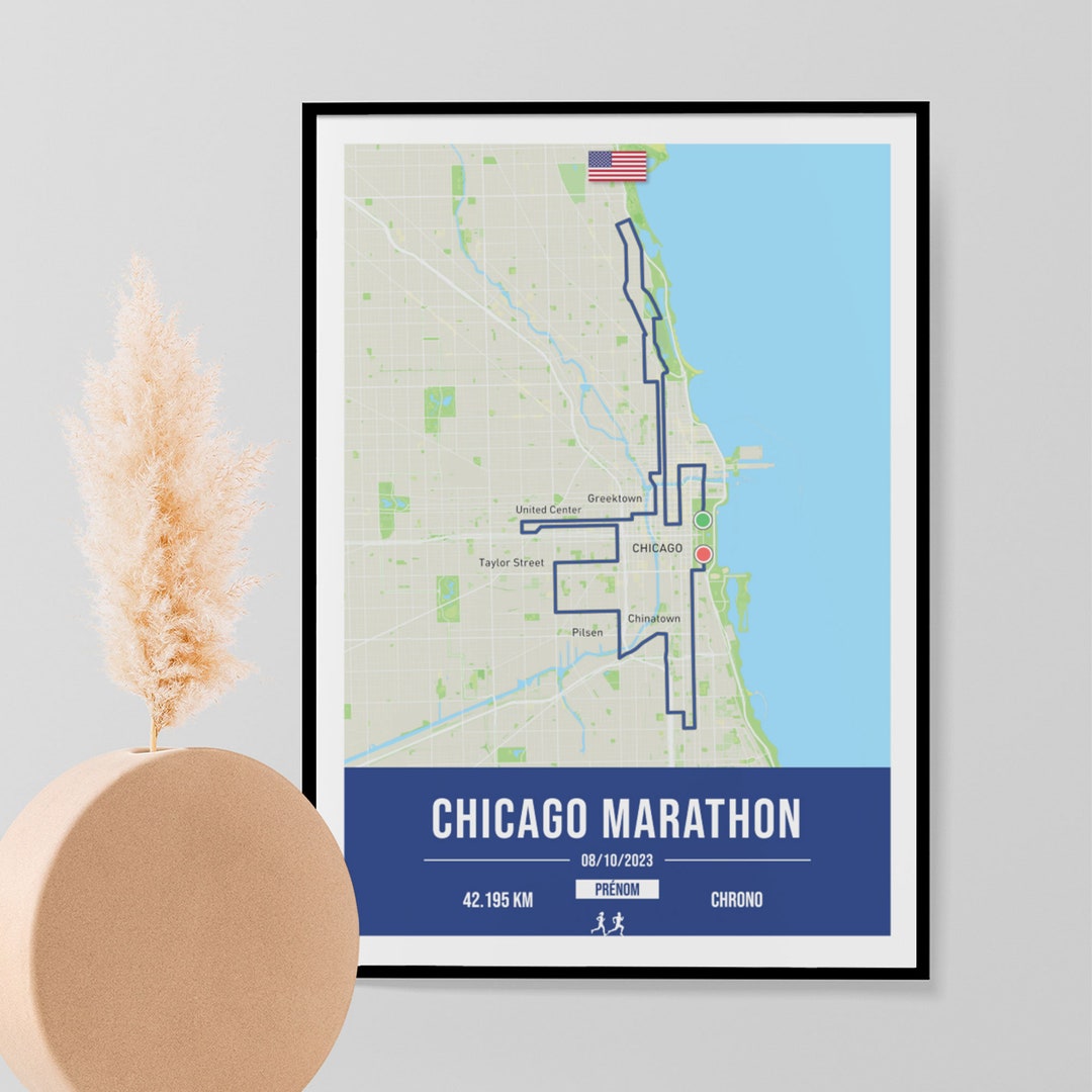 Chicago Marathon Poster - Personalized Chicago Marathon Poster - Etsy