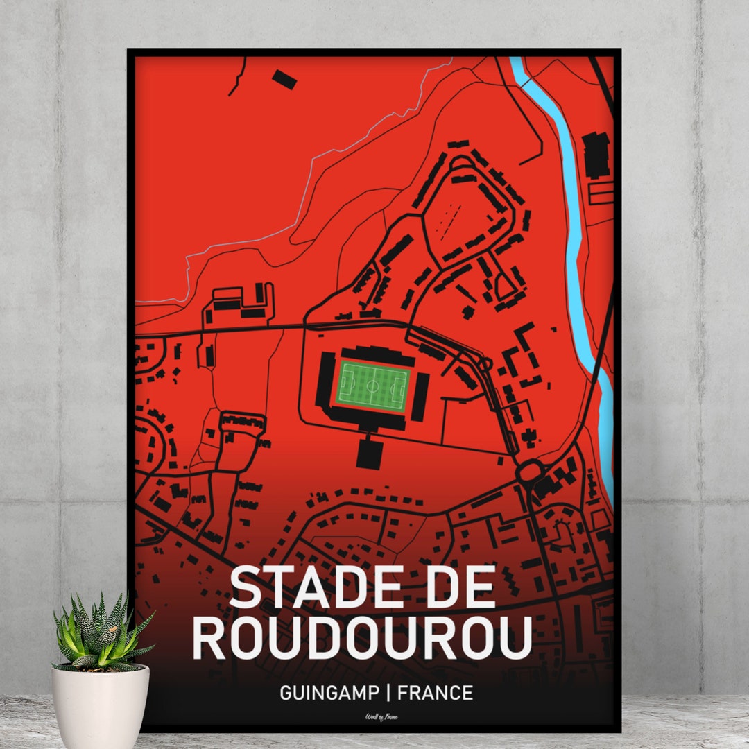 Aerial View of the Roudourou Stadium - Guingamp - Football Stadium - Etsy