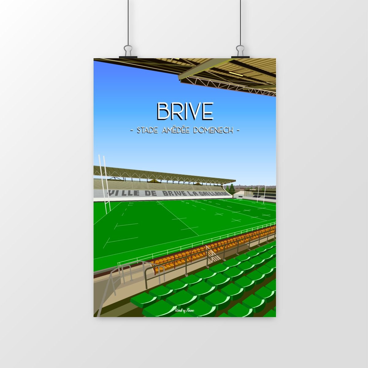 Affiche CA Brive rugby - Stade Amédée Domenech rugby - Etsy France