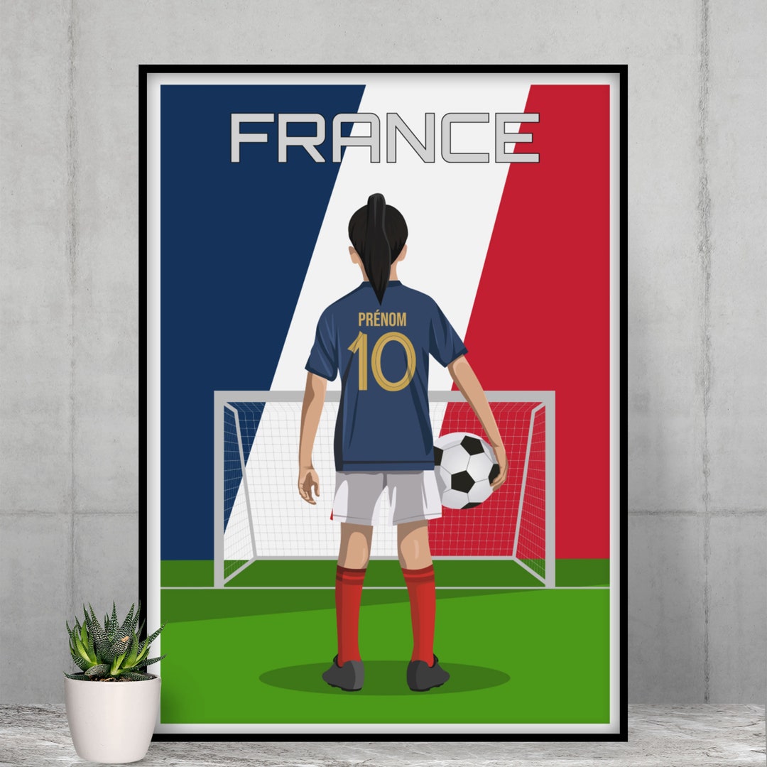 Personalized Children's Football Poster French Team Gift Idea for ...