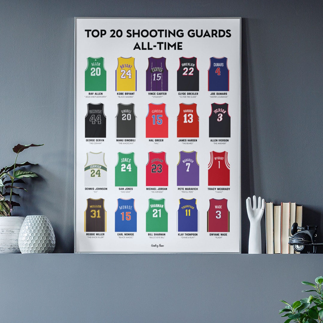 NBA Poster Top 20 Shooting Guards All Time Basketball Fan Gift Idea - Etsy