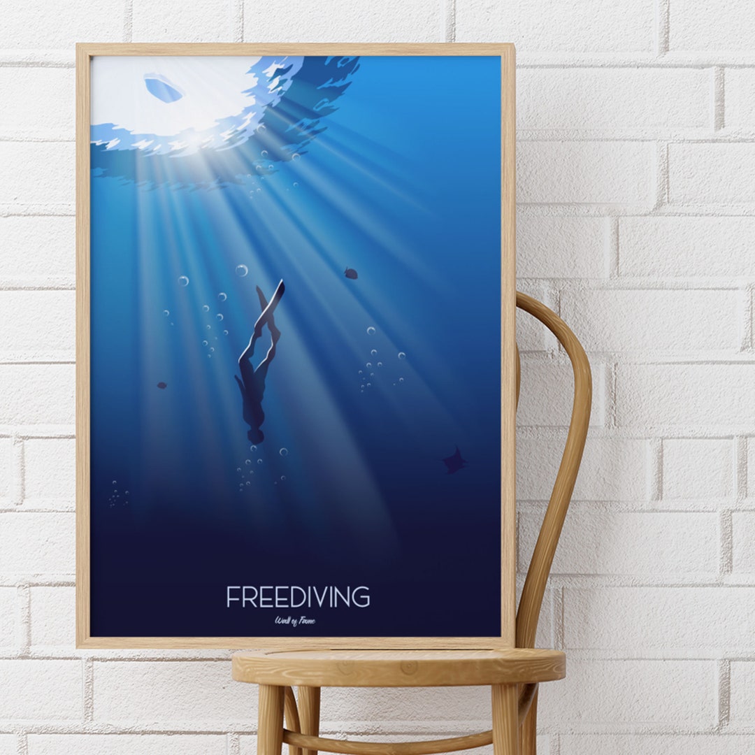 Freediving Apnea Poster Apnea Poster in Natural Environment Extreme ...