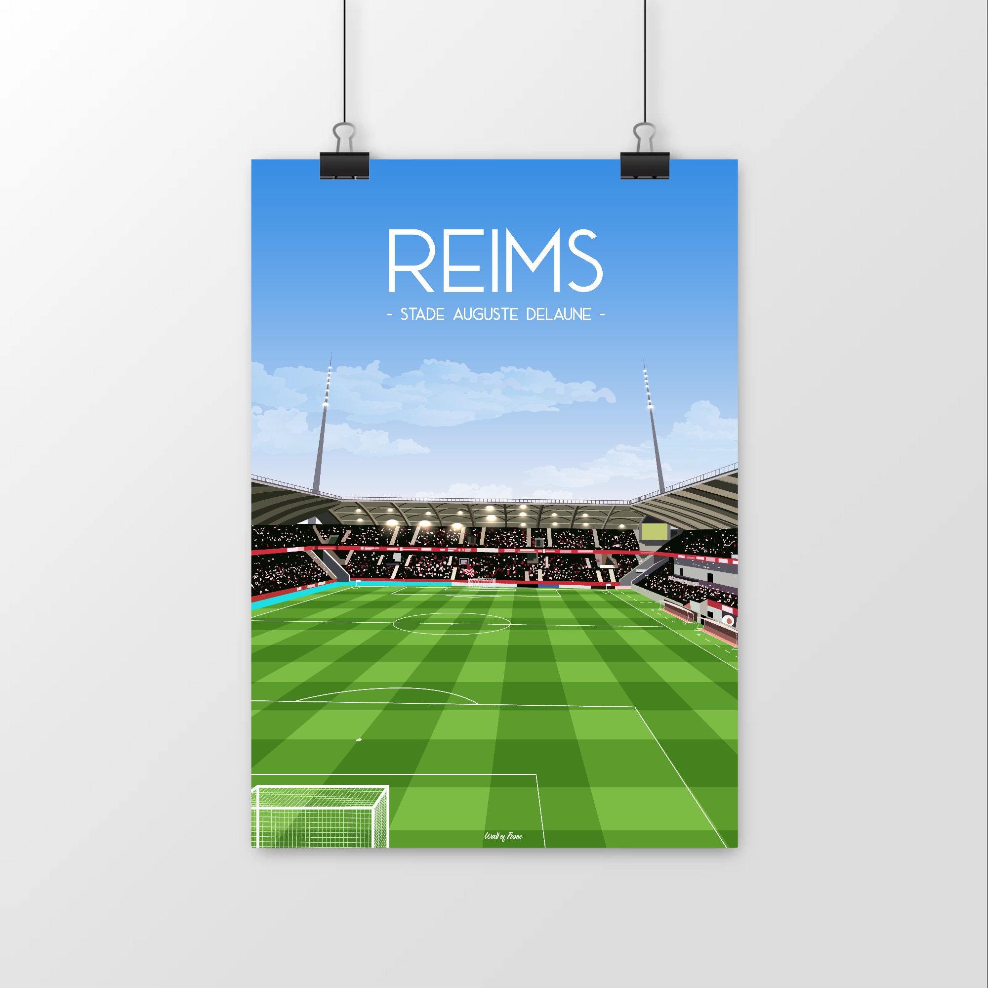 Reims Football Poster of the Auguste Delaune Stadium Poster Football ...