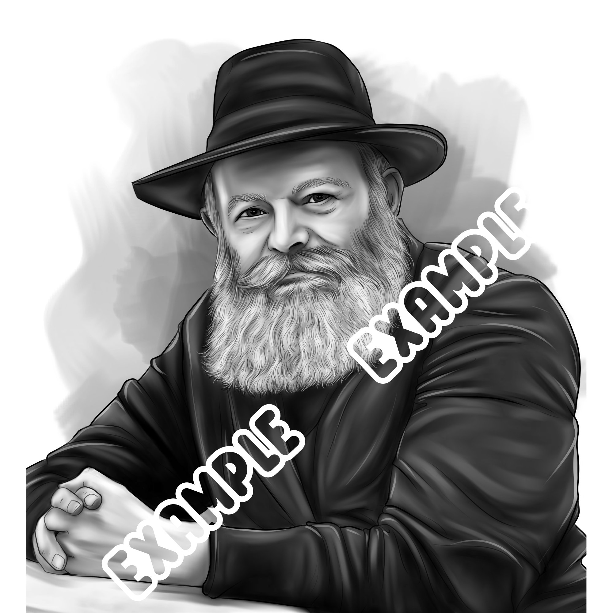 The Lubavitcher Rebbe, Digital Download, Hand Drawn Picture - Etsy
