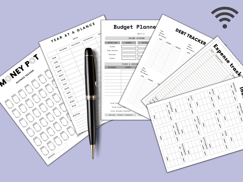 Printable Finance Worksheet, Income Workbook, Printable Expense Tracker ...