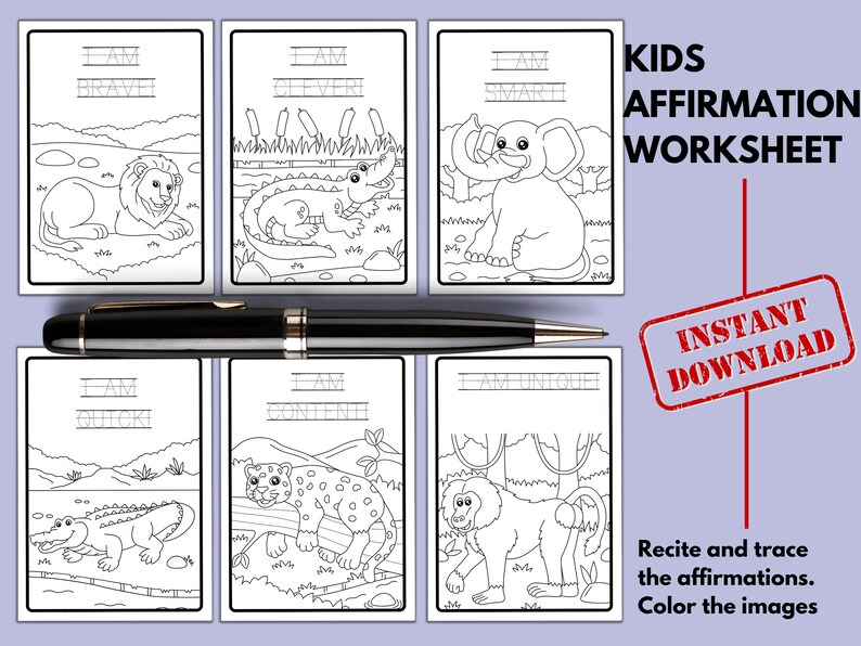 Animal Coloring Workbook, Kids Educational Tracing and Coloring ...