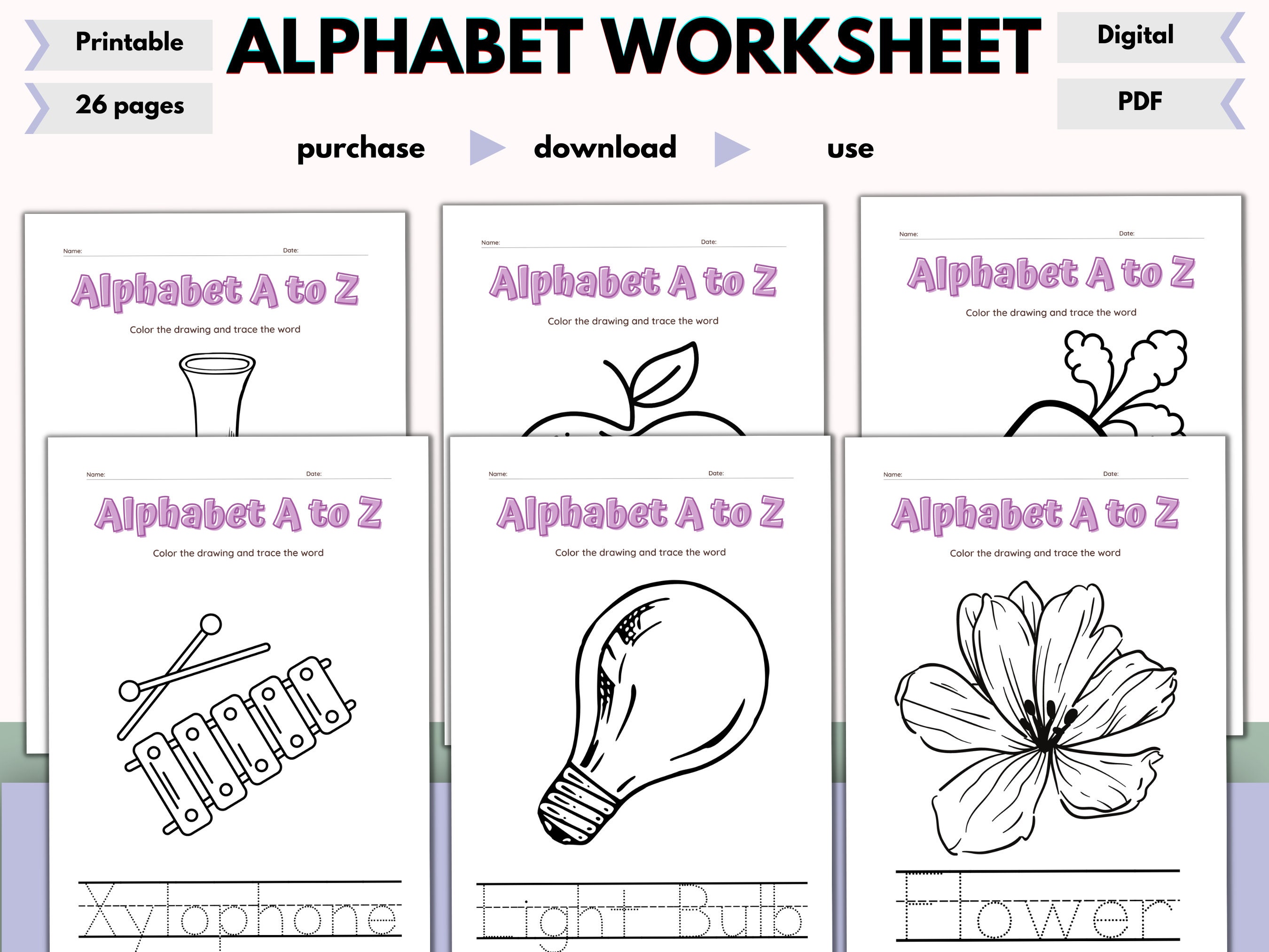English Alphabet Tracing Worksheet, Alphabet Writing, Letter Worksheet ...