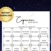 Printable Prefilled Capricorn Zodiac Themed Baby Shower Bingo Cards ...