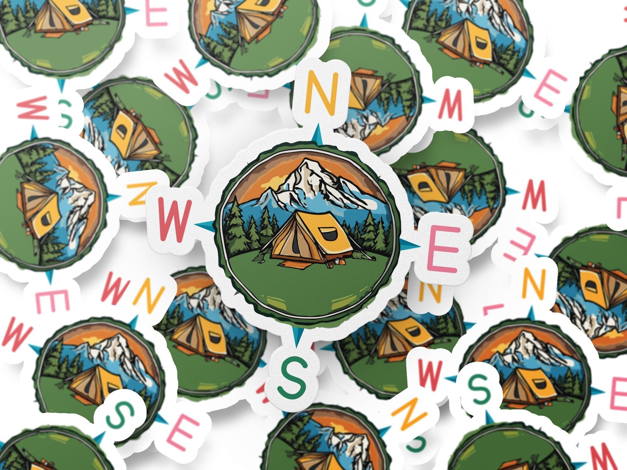 Camping Adventure Vinyl Sticker, Nature Outdoor Explore Decal ...