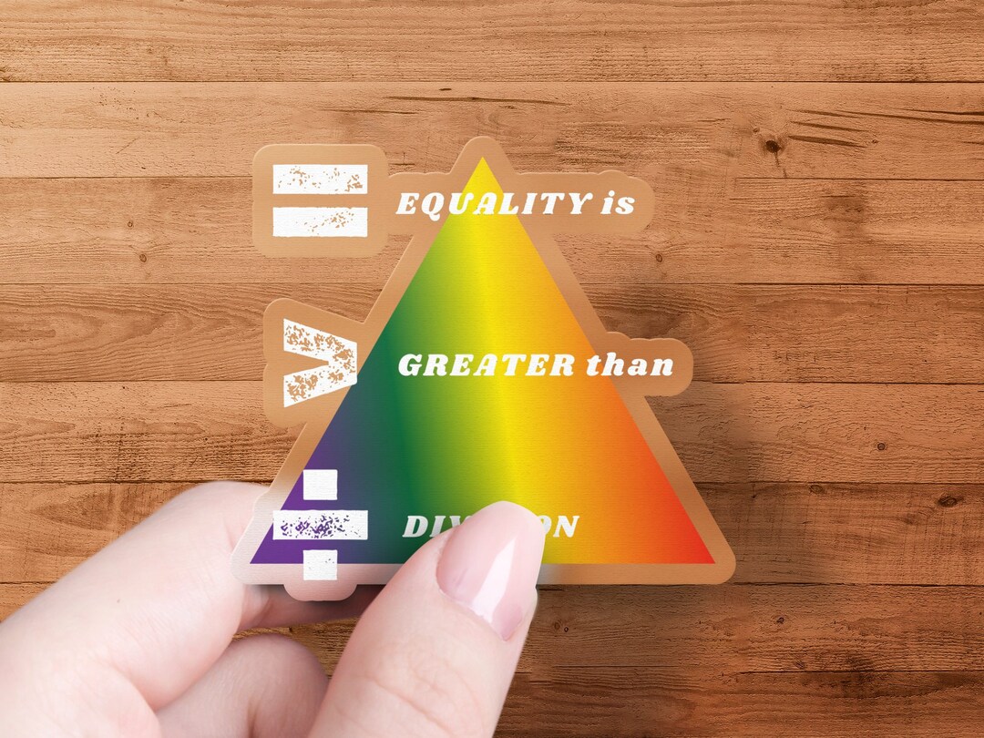LGBTQ Pride Sticker, Rainbow Triangle Sticker, Equality Symbol Decal ...