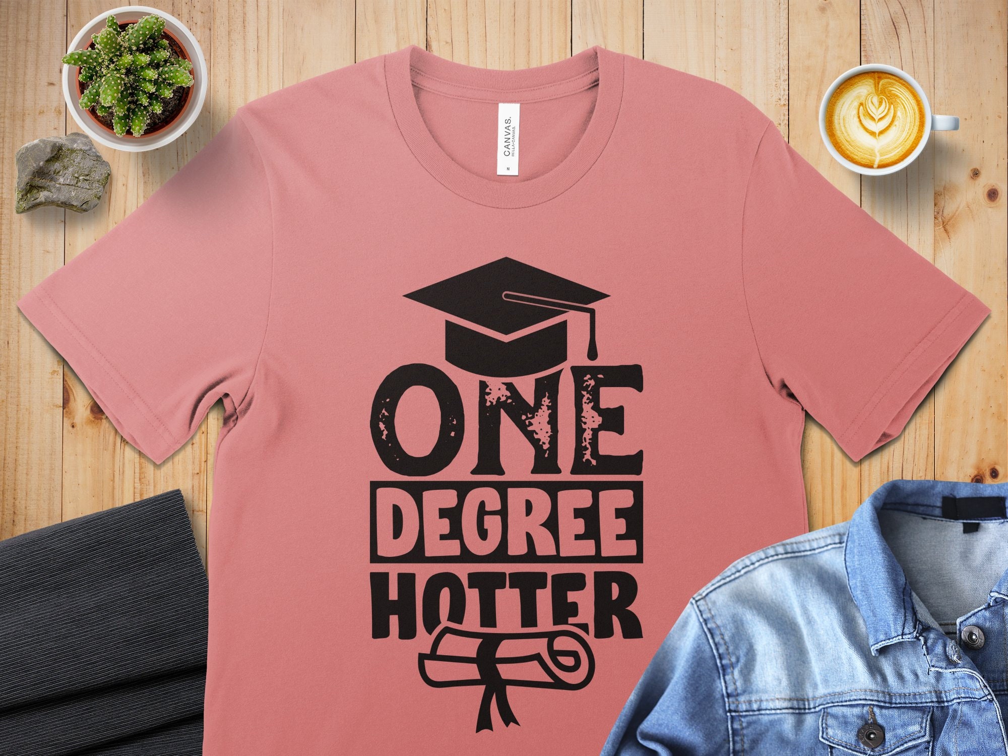 Graduation T-shirt One Degree Hotter Graduate Cap and Diploma Tee ...