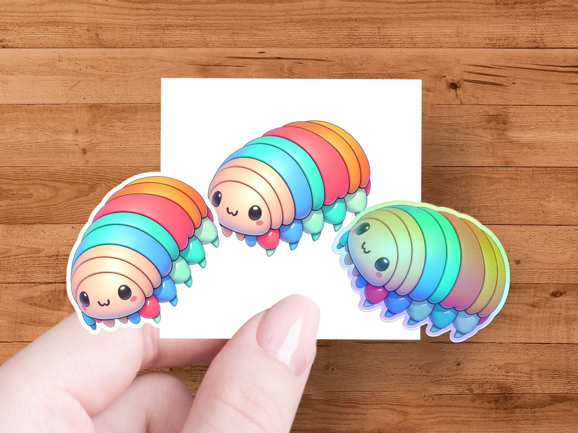 Cute Kawaii Roly Poly Isopod Sticker, Kids Rainbow Isopod T-shirt, Cute ...