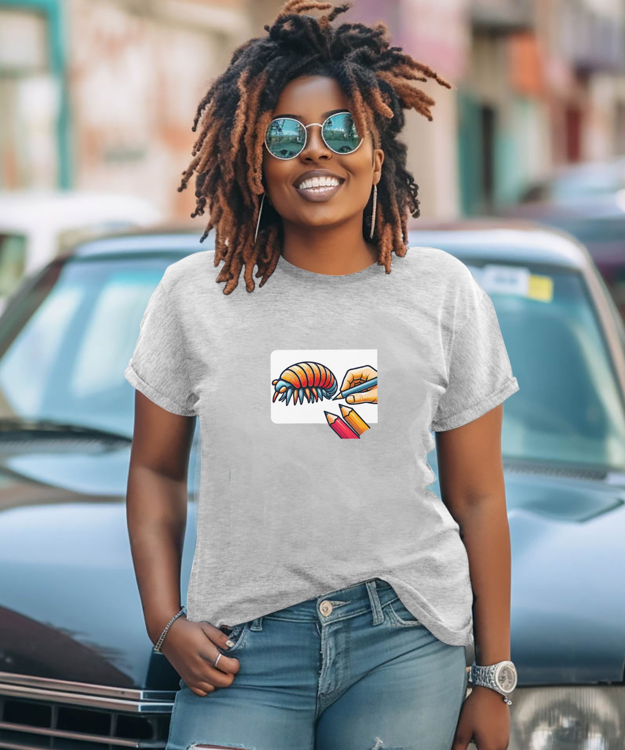 Roly Poly Isopod Drawing, Artistic Isopod Drawing Unisex T-shirt ...