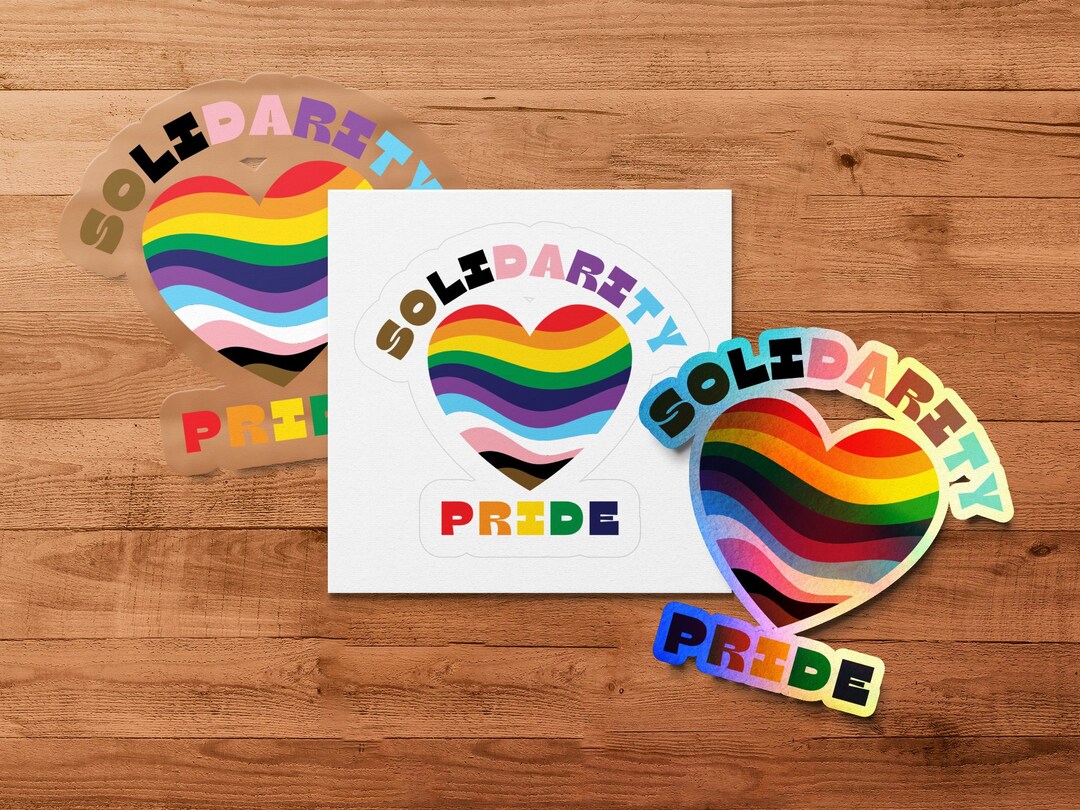 LGBTQ Pride Month Sticker, Solidarity Pride Rainbow Heart Decal, LGBTQ+ ...