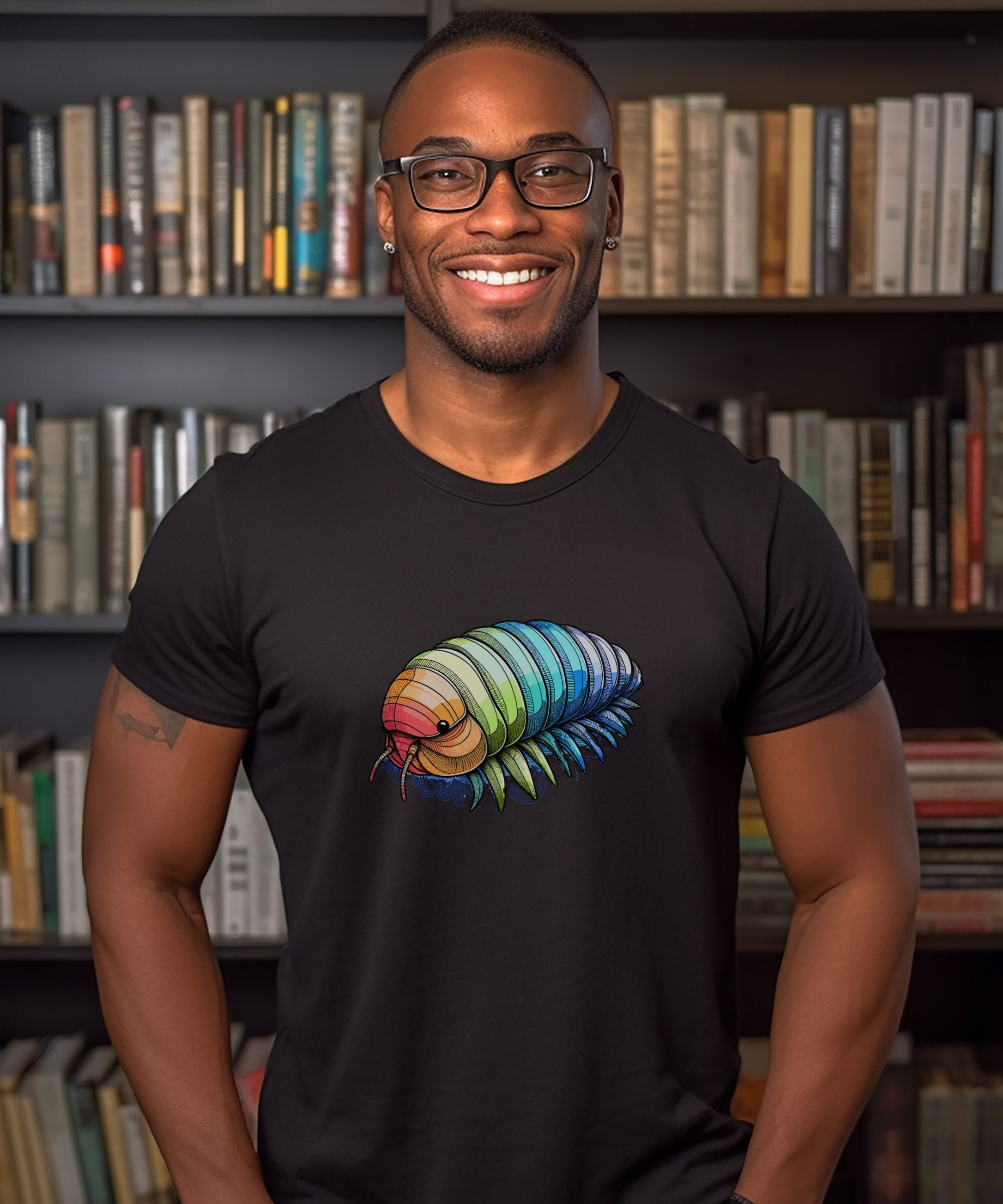 Rainbow Roly Poly Isopod, Colorful Isopod Art T-shirt, Nature-inspired ...
