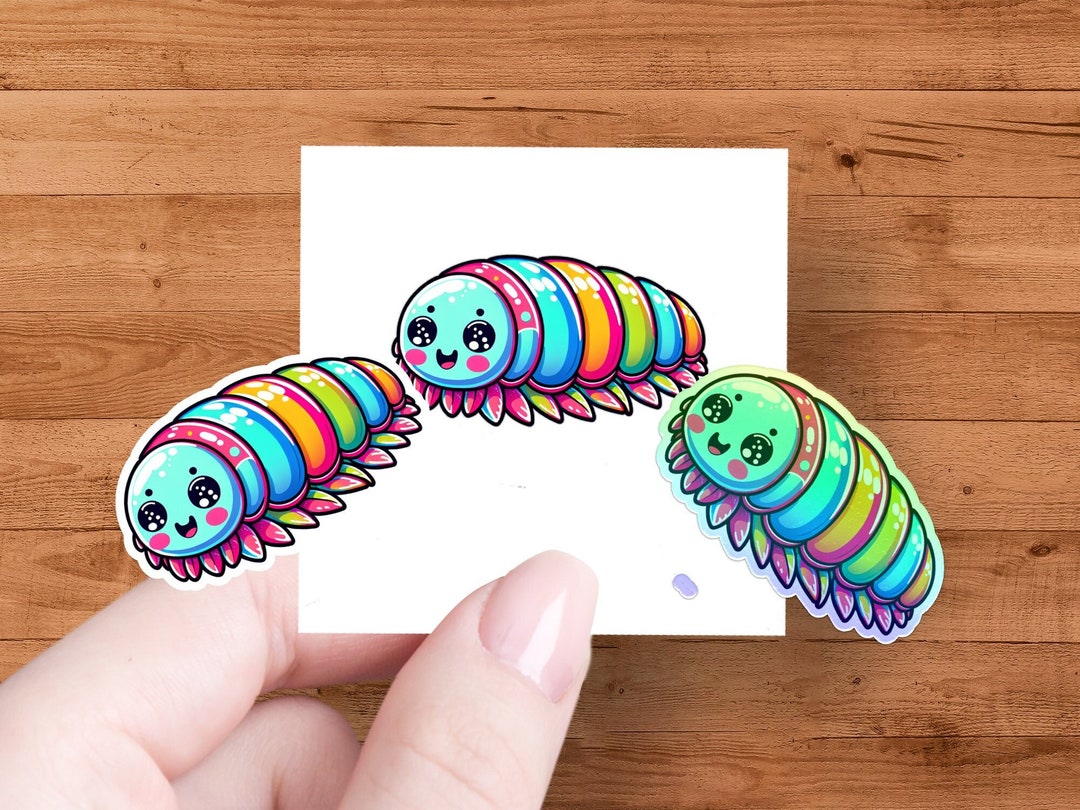 Cute Colorful Kawaii Roly Poly Isopod, Cute Rainbow Isopod Graphic T ...