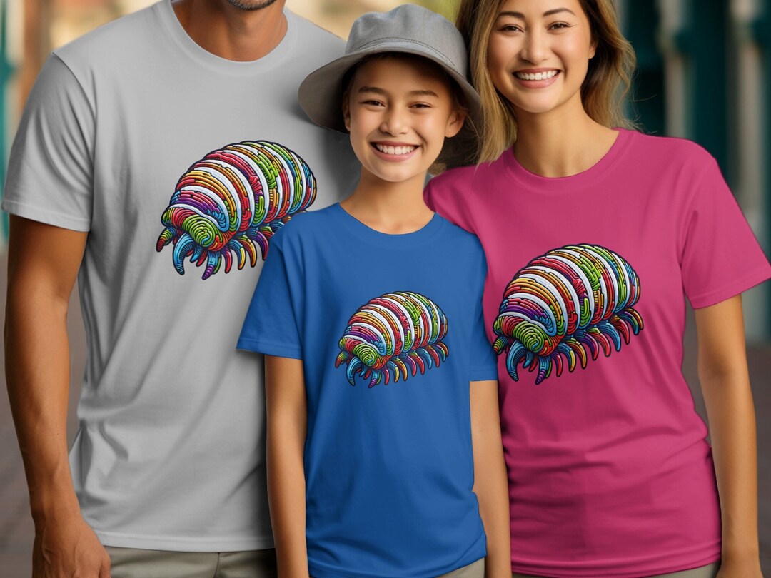 Psychedelic Color Isopod, Rainbow Isopod T-shirt, Colorful Isopod Art ...