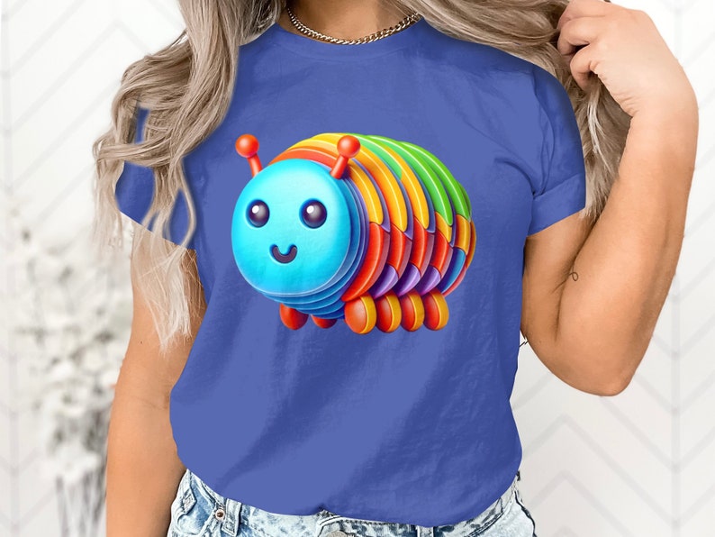 Cute Colorful Kawaii Roly Poly, Kids Colorful Isopod Graphic T-shirt ...