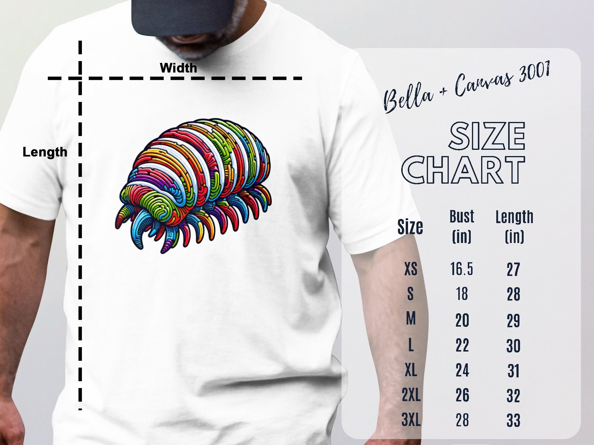 Psychedelic Color Isopod, Rainbow Isopod T-shirt, Colorful Isopod Art ...