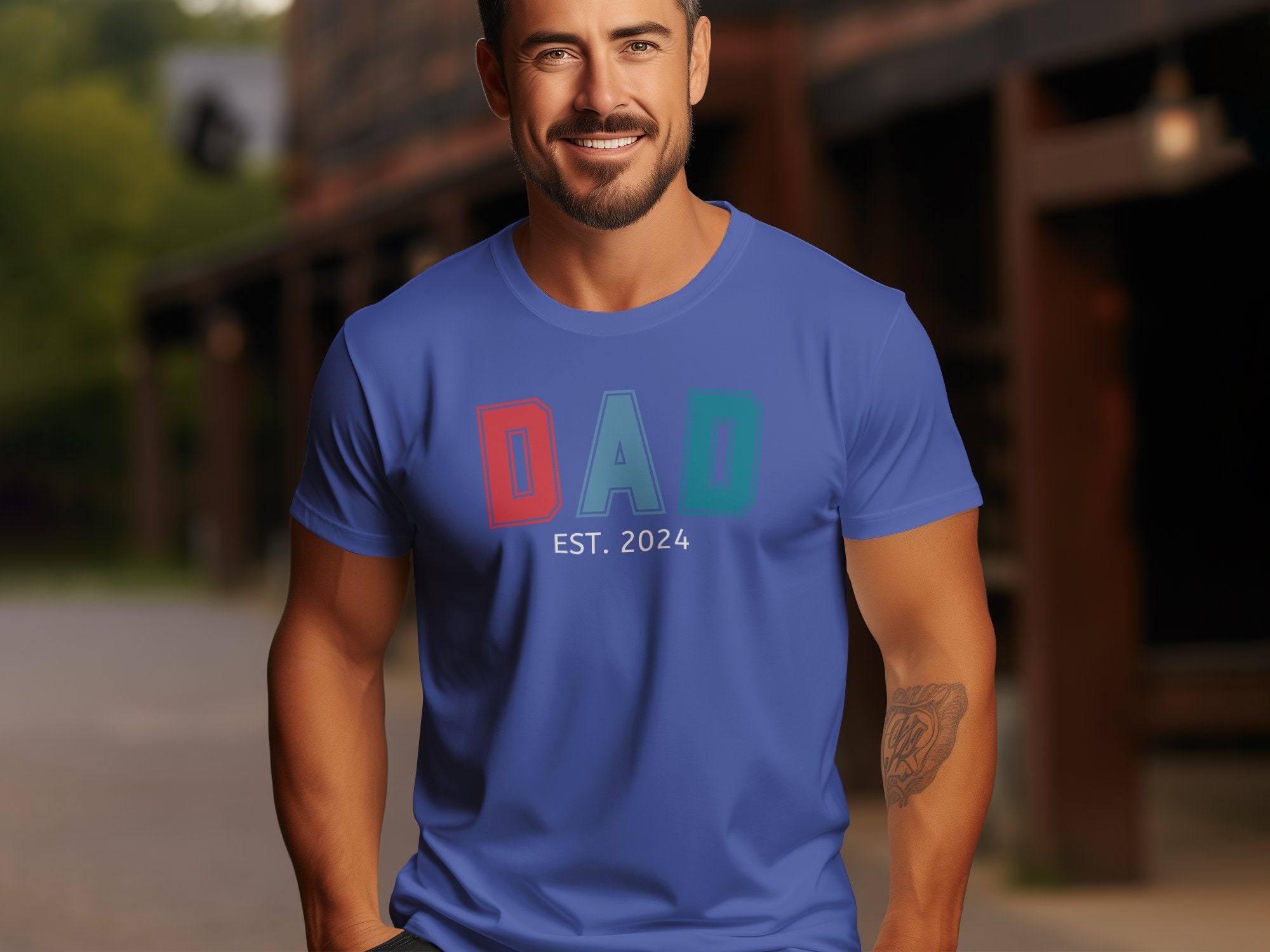 Dad Est. 2024 T-shirt, Personalized Fathers Day Gift, Custom Dad ...