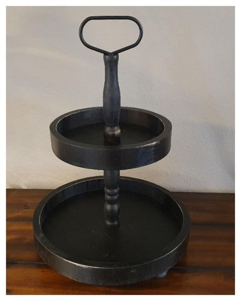 2 Tiered Beautiful Rustic Wooden Tiered Trays. Boho, Shabby Chic ...